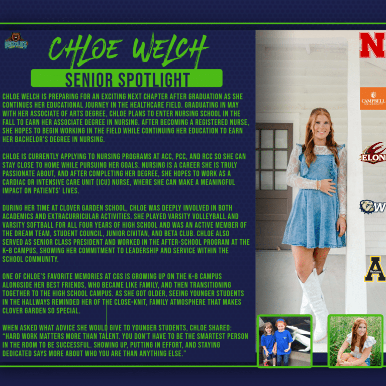 Senior Spotlight: Chloe Welch – Clover Garden School