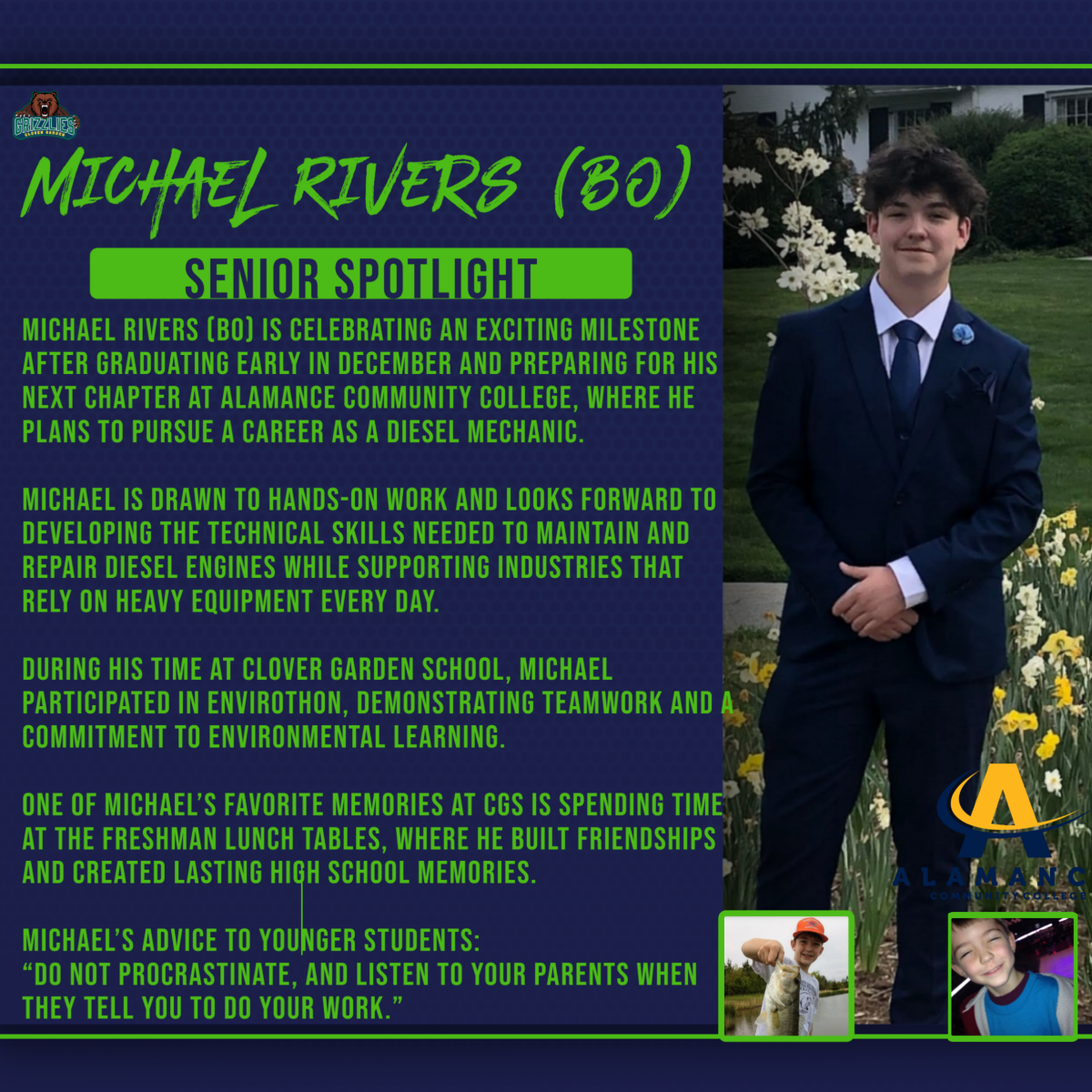 Senior Spotlight: Michael Rivers (Bo) – Clover Garden School